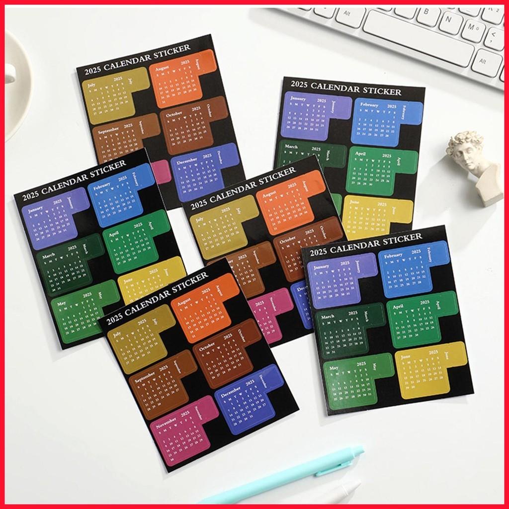 Month Stickers 12 Months Planner Tabs 2025 Calendar Small Colorful ...