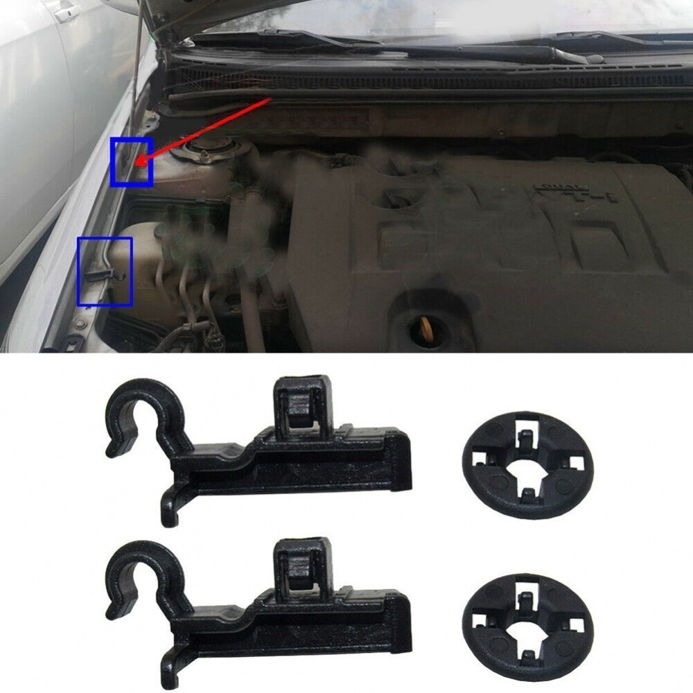 Clips Black Bonnet For Toyota Grommet Plastic Prop Rod Clips Stay ...