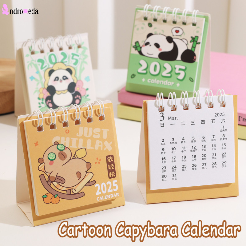 2025 Cartoon Capybara Mini Calendar Office Stationery Supplies Portable ...
