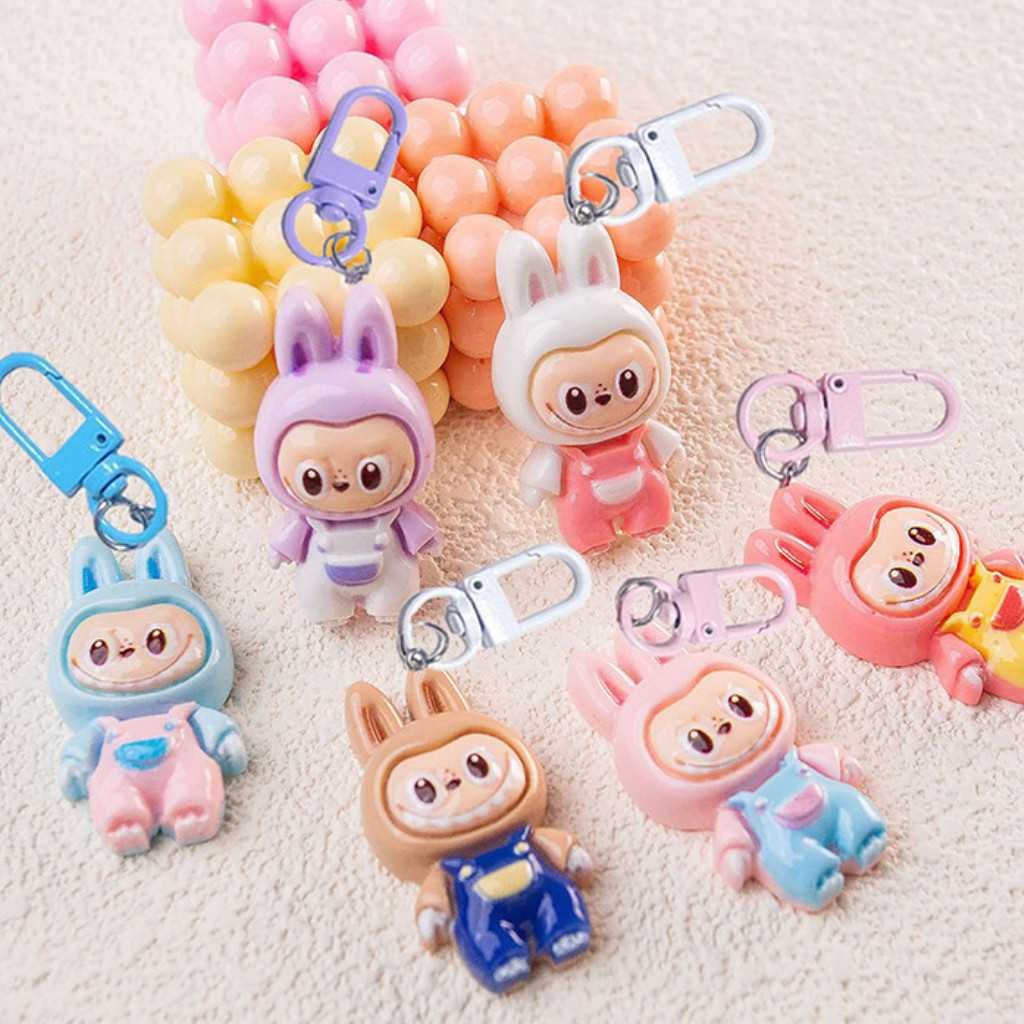 Cute Labubu Keychain Pendant Labubu Doll Key Chain SchoolBag Hanging ...