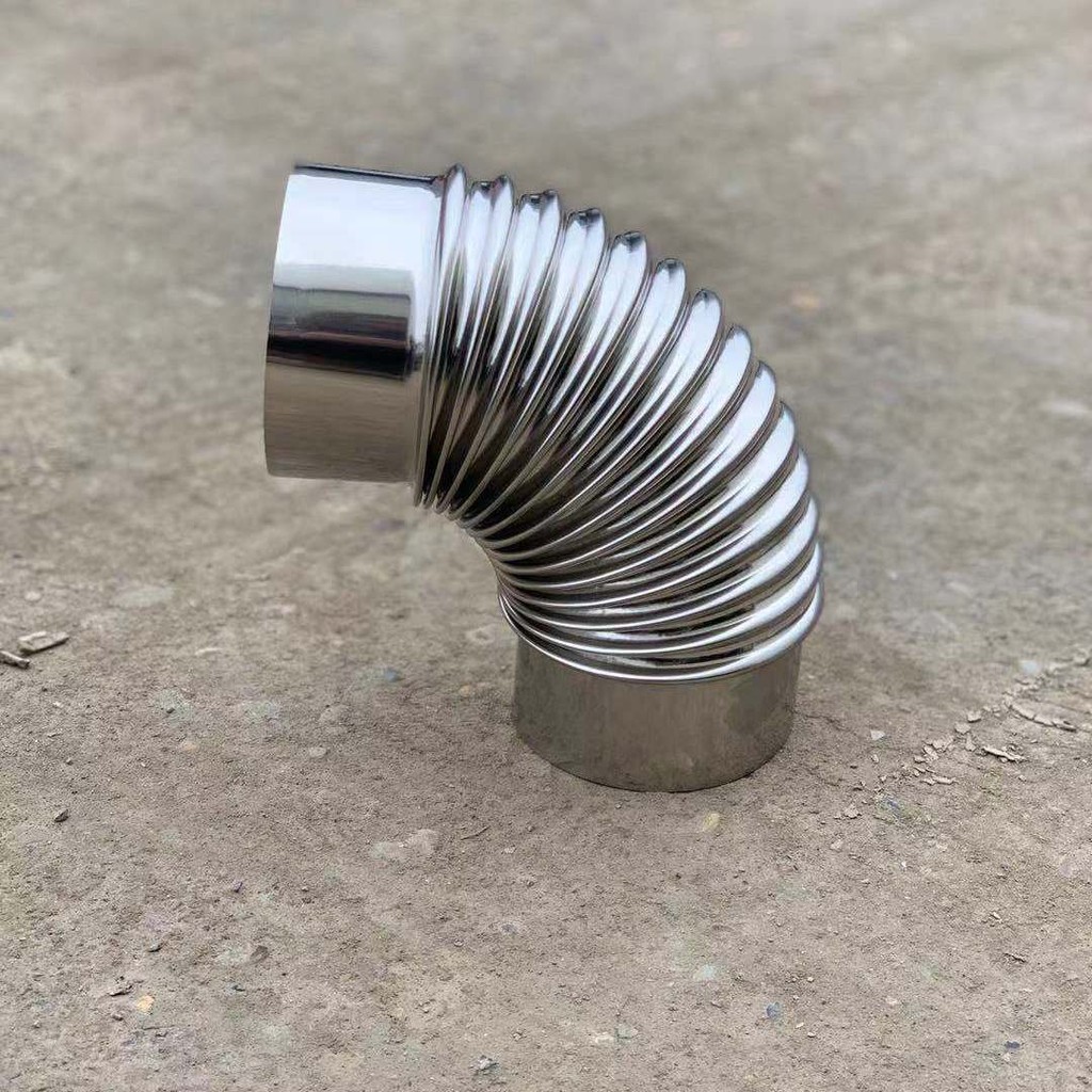 Stainless Steel Pipe Elbow 90 Degree Exhaust Pipe Round Corrugated ...