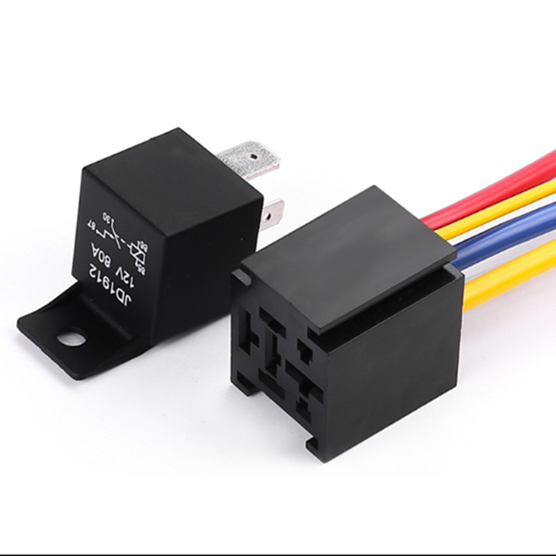 Universal Black Car Relay 12V 80A 5Pin 4Pin DCRelay + Practical Socket ...