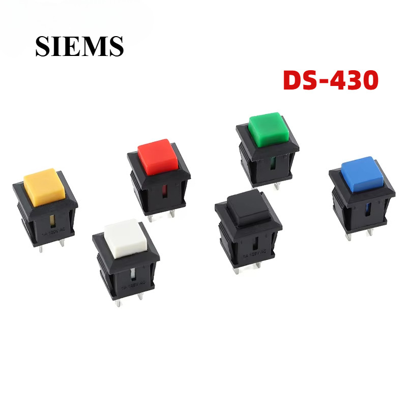 DS-430 Push Button Switch Self-Reset NO Normally Open Lockless 1A 125VAC Momentary Touch Switch ...