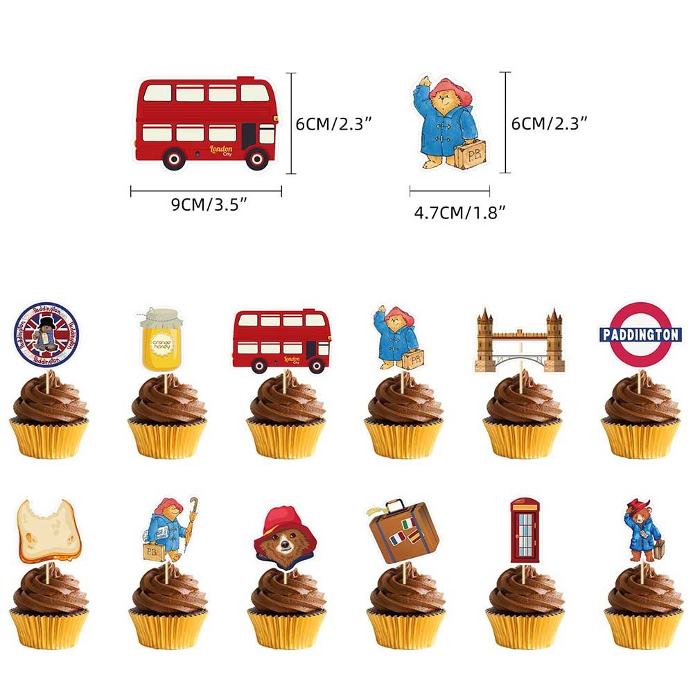 Paddington Theme Birthday Party Decor Set Banner Balloons Cake Cupcake ...