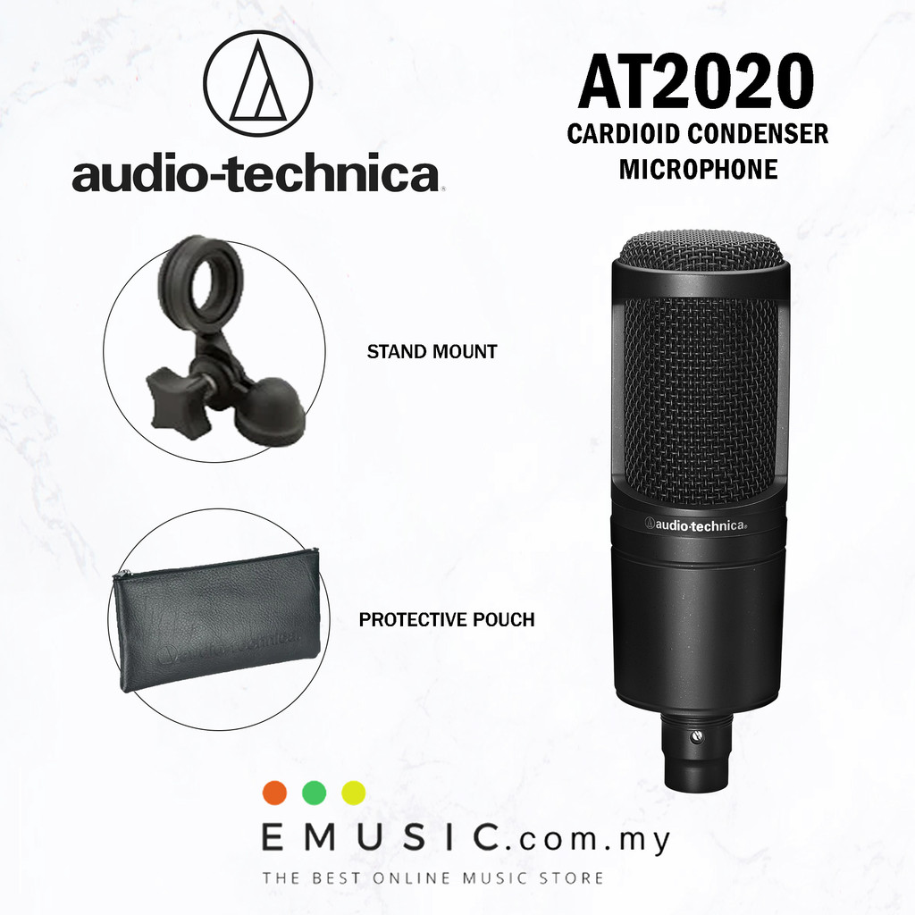 Audio Technica AT2020 Cardioid Condenser Microphone (Audio-Technica ...