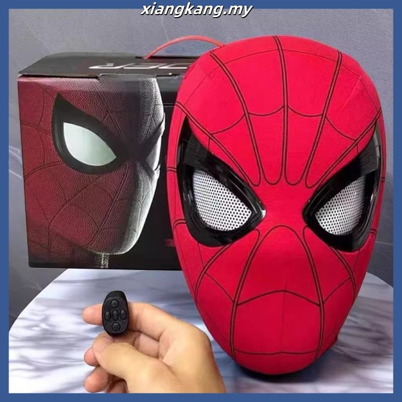 Spiderman face Hood Cover Eyes movable With Light The Amazing Spider ...