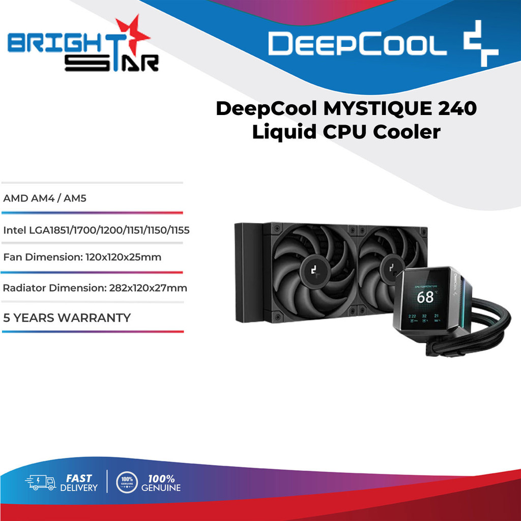 DEEPCOOL MYSTIQUE 240 Liquid CPU Cooler | Shopee Malaysia