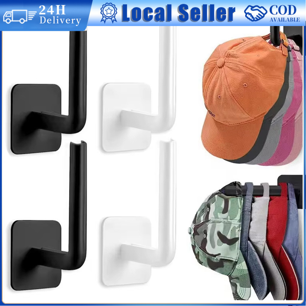 Self-Adhesive Hat Wall L-Shape Hook Casual Cap Handle Hanging Rack ...