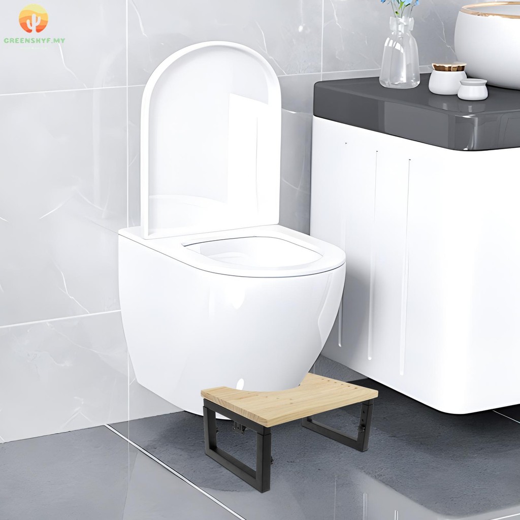 Wood Poop Stool Stable Toilet Squat Stool Folding Adult Toilet Poop ...