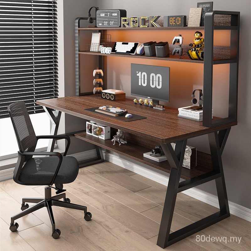 Computer Desk Desktop Desk Household Desk Bookshelf Integrated Table ...