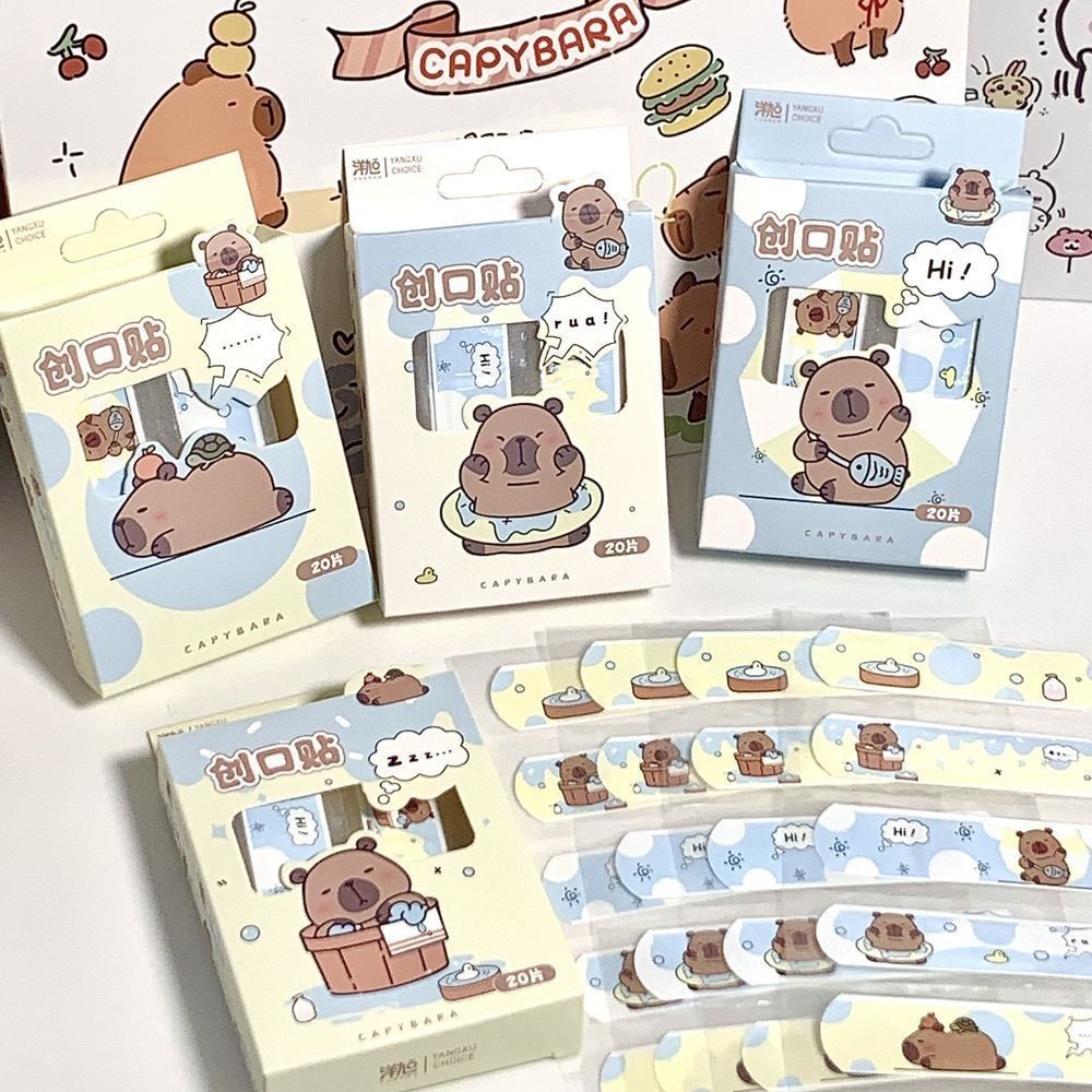 20 Pcs/box Cute Capybara Waterproof Injury Plaster Aids Tape Breathable ...
