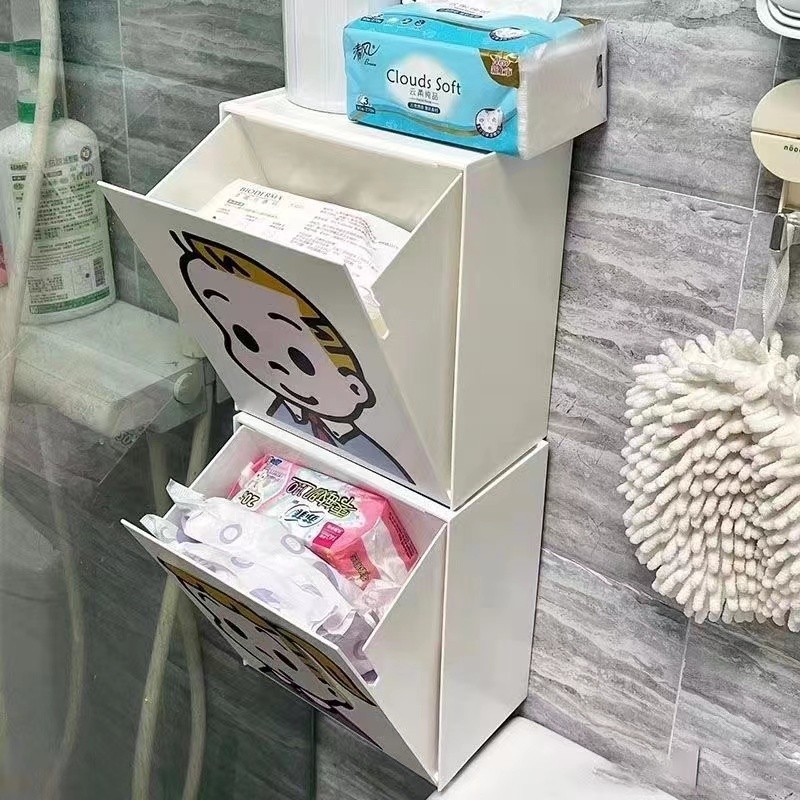 Bathroom Storage Box Sanitary Napkin Storage Wall Hanging Rack Toilet ...