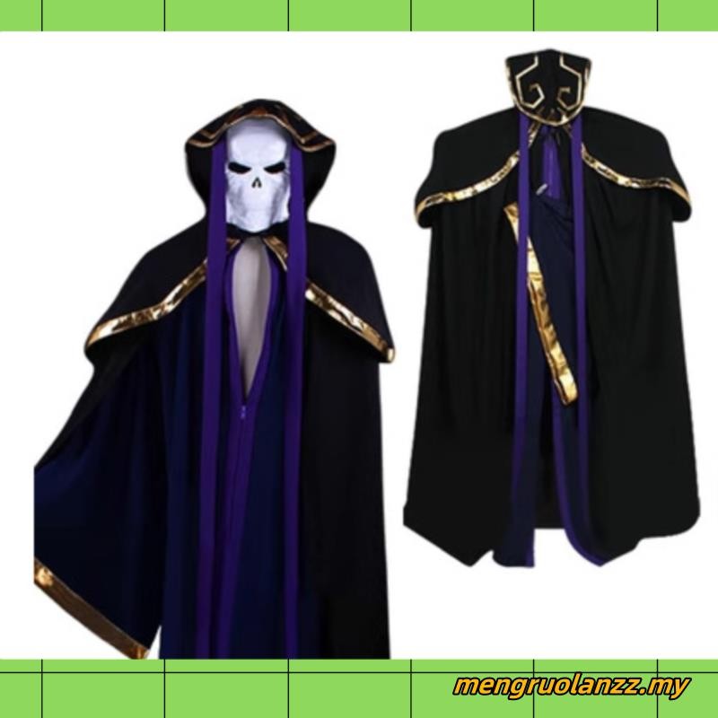 Anime Overlord IV Ainz Ooal Gown Cosplay Costume Momonga Cloak Black ...
