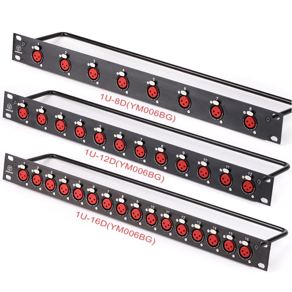 Rack Patch Panel 8 12 16 Way XLR Female Canon Connnector 1U Flight Case ...