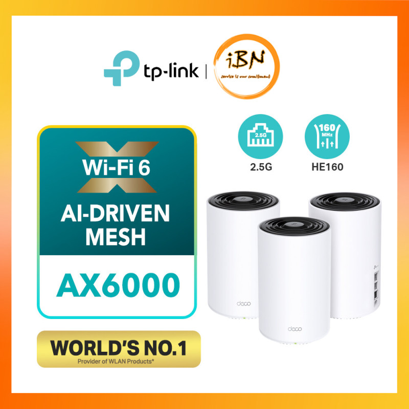 TP-Link AX6000 Deco X80 Whole Home AI-Driven Dual-Band Mesh WiFi 6 System with Homeshield - (1 ...