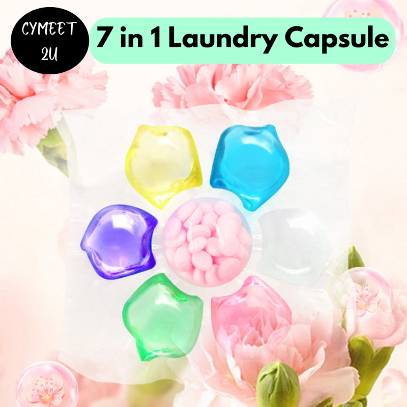 (30 pcs/ 60 pcs) 7 in 1 Laundry Capsule With Scent Beads Concentrated ...