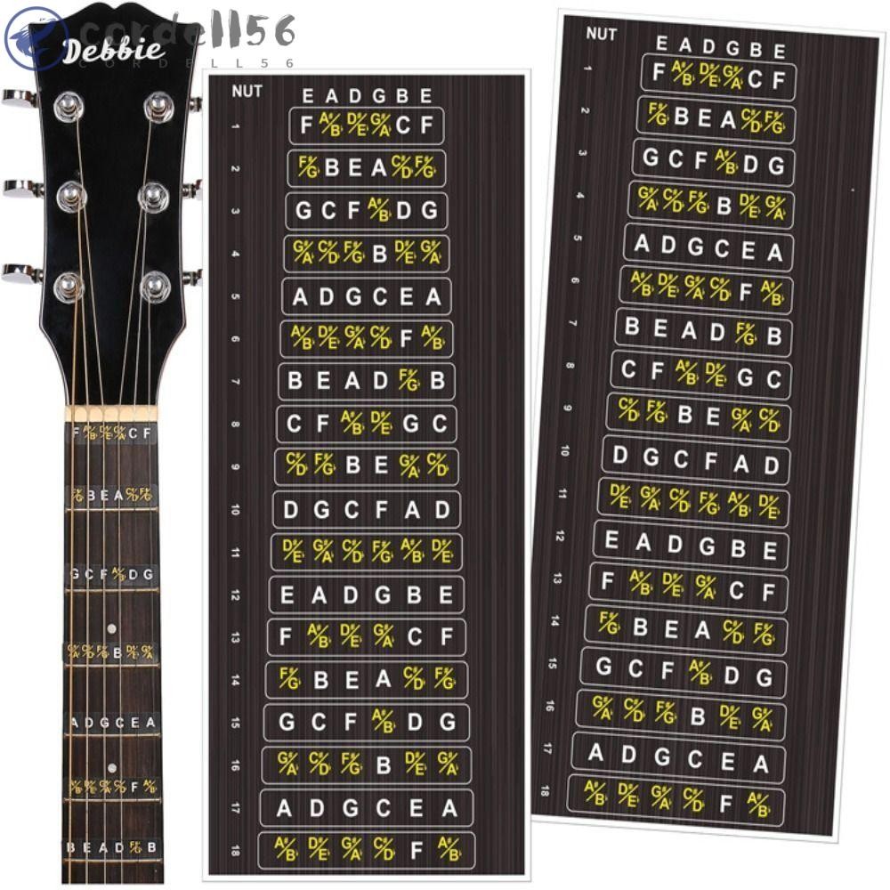 CORDELL Guitar Fretboard Note Sticker, Portable Tone Guitar Fingerboard ...