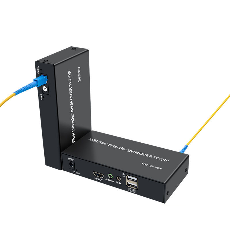 20km HDMI KVM Fiber Extender Over SC Fiber Cable TCP/IP Audio Video ...