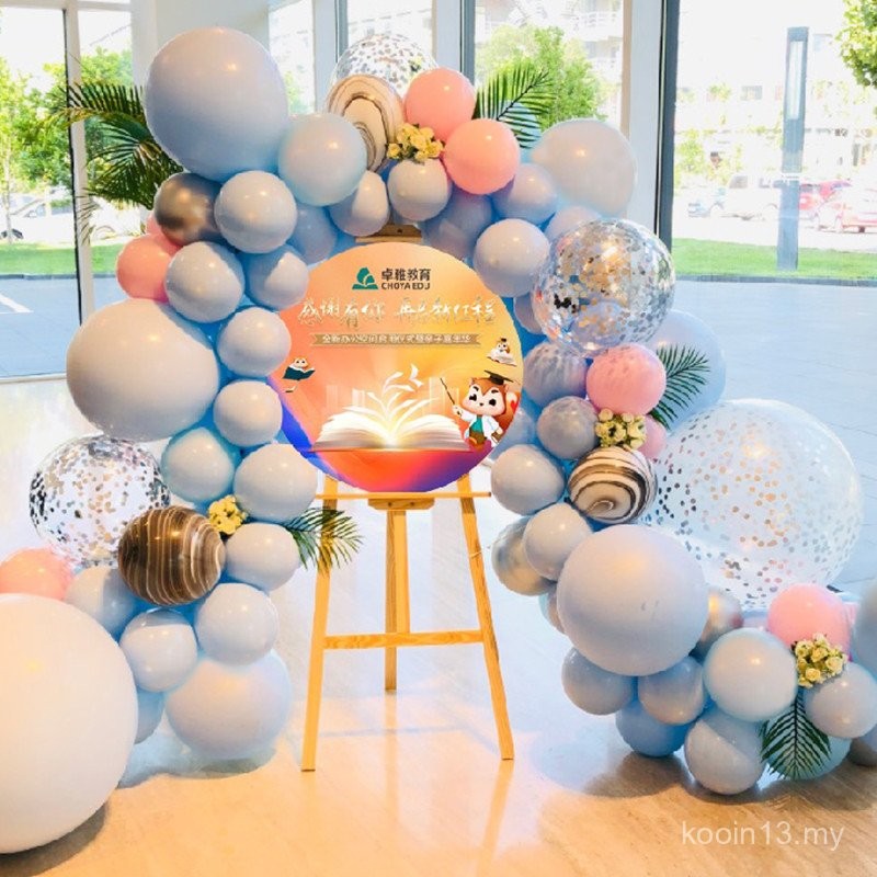 Set Rantai Belon Macaron Biru Muda Biru Muda Merah Jambu Dua Lapisan ...