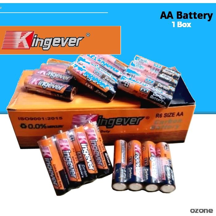 60 pcs Kingever AA Extra Heavy Duty Battery Batteries (1 Box) | Shopee ...