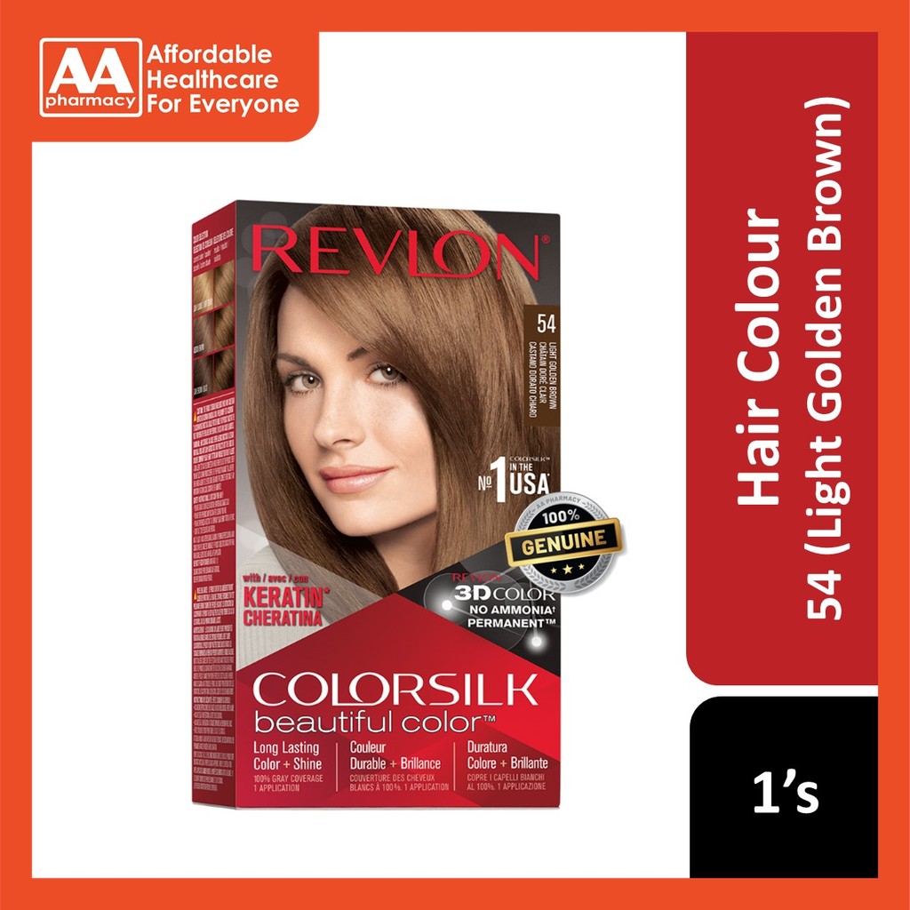 Revlon ColorSilk Beautiful Color Hair Colour (54 Light Golden Brown ...
