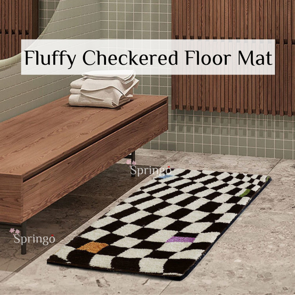 SG Carpet Floor Mat Minimalist Checkered Chess Board Grid Box Design ...