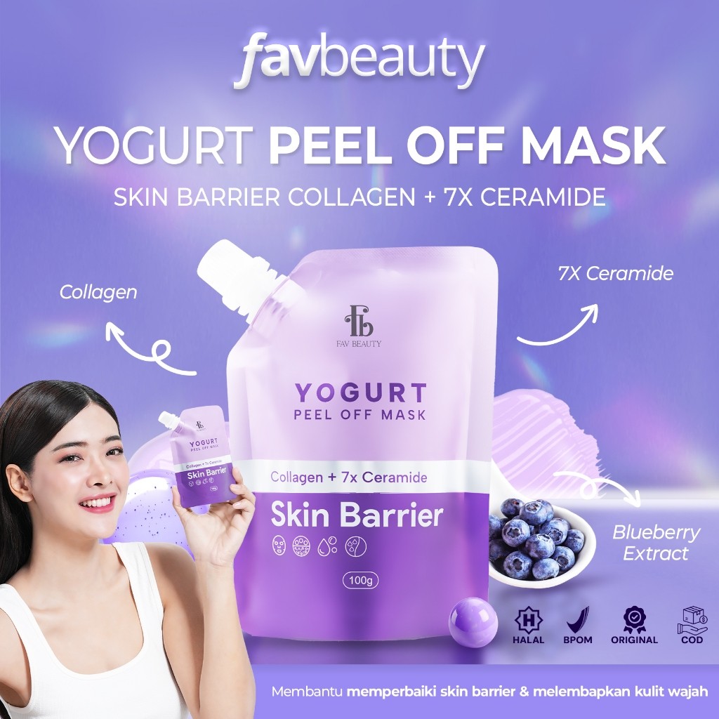 FAV Beauty Yogurt Skin Barrier Peel Off Mask Collagen + 7x Ceramide ...