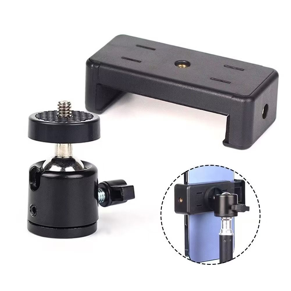 Universal Mobile Dual Hole Phone Holder Mount Clip Bracket Monopod ...