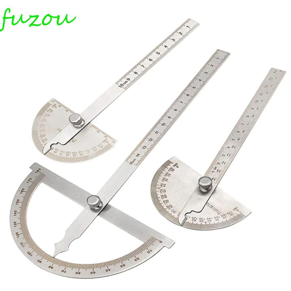 FUZOU 180 Degree Protractor, Angle Ruler Stainless Steel Protractor ...