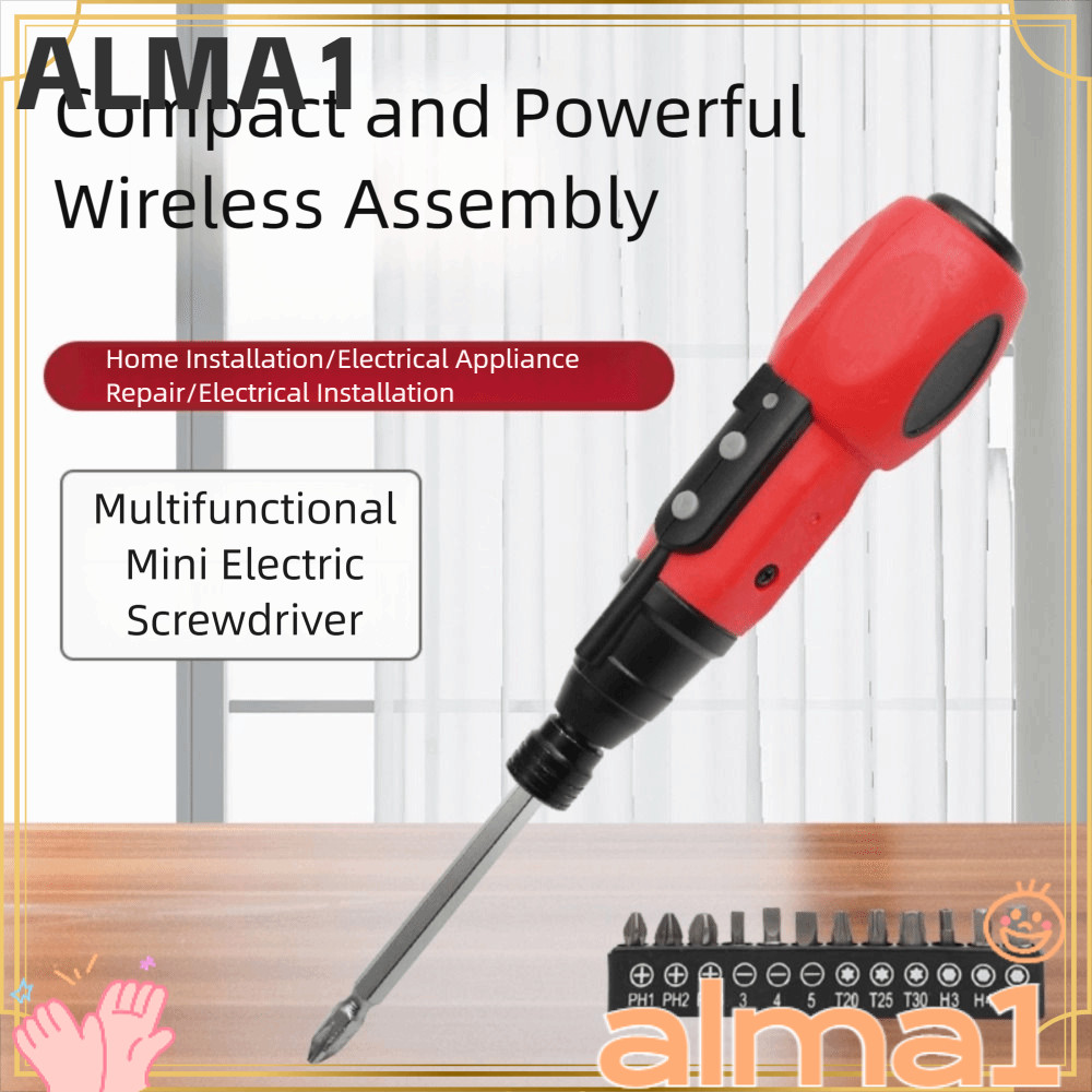 ALMA Mini Electric Screwdriver, Portable Multi Functional Cordless ...