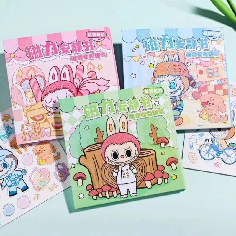 DIY Magnetic Puzzle Stickers Quiet Book Labubu Busy Board Pre Cut ...