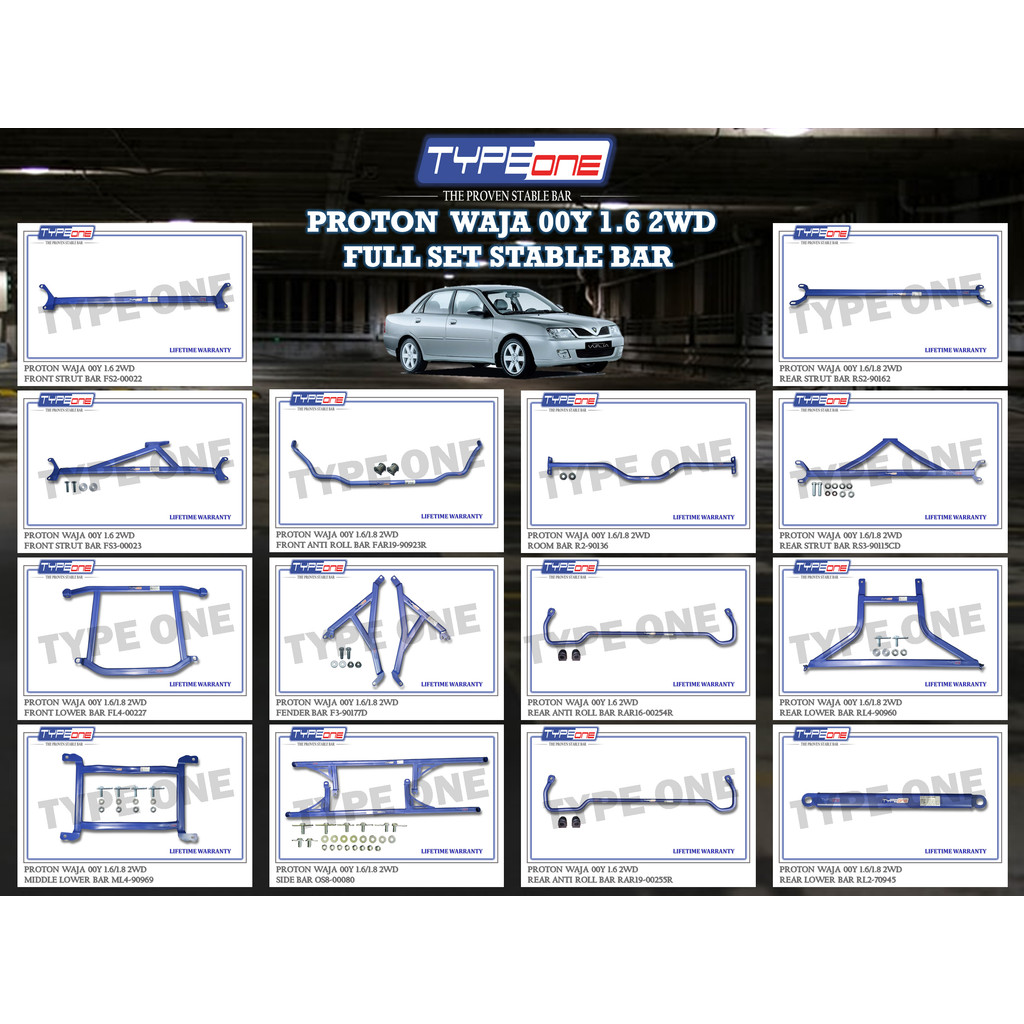 PROTON WAJA 2000 00Y 1.6 2WD FULL SET STABLE BAR COLOUR BLUE TYPE ONE ...