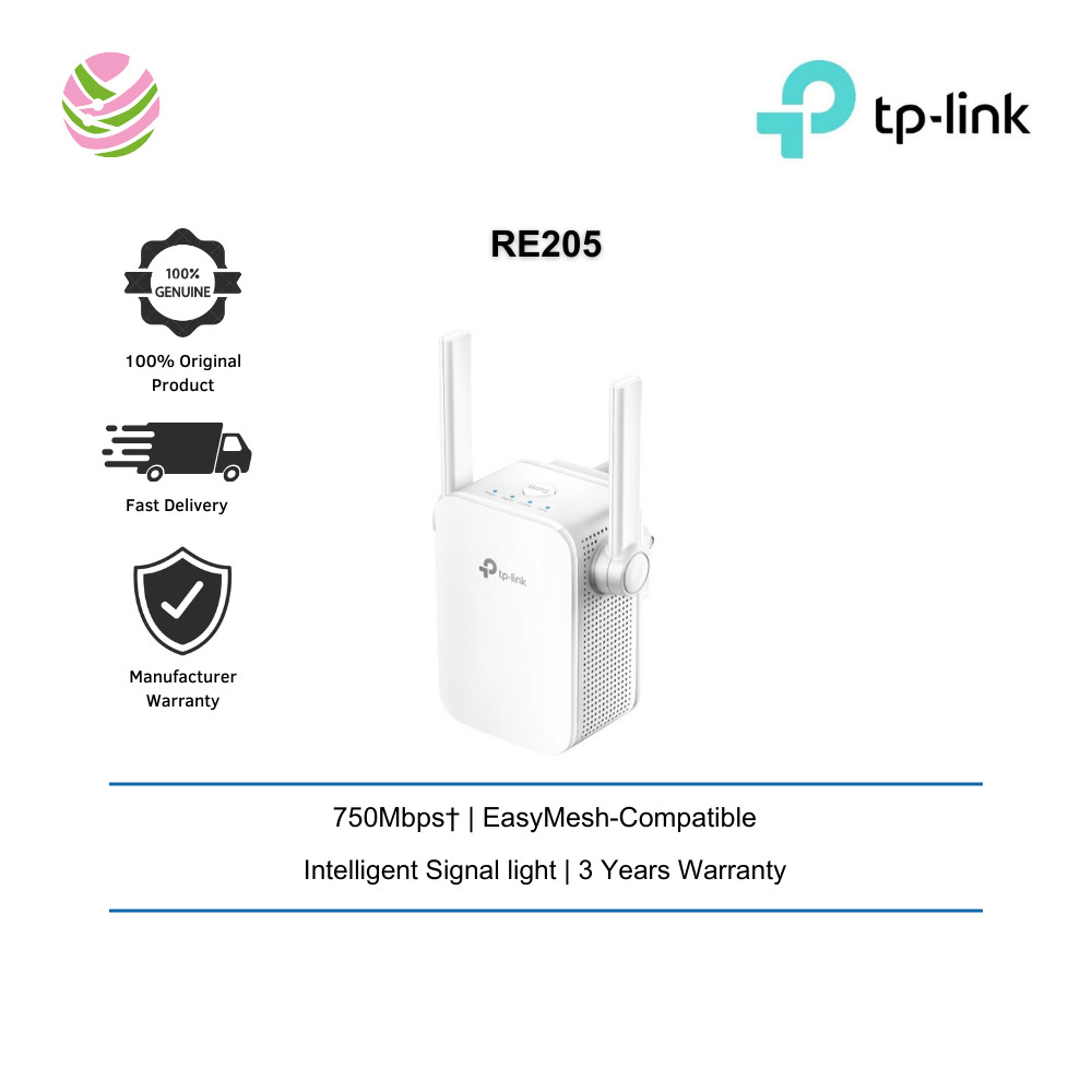 TP-Link RE205 AC750 Wireless Dual Band WiFi Range Extender Repeater ...