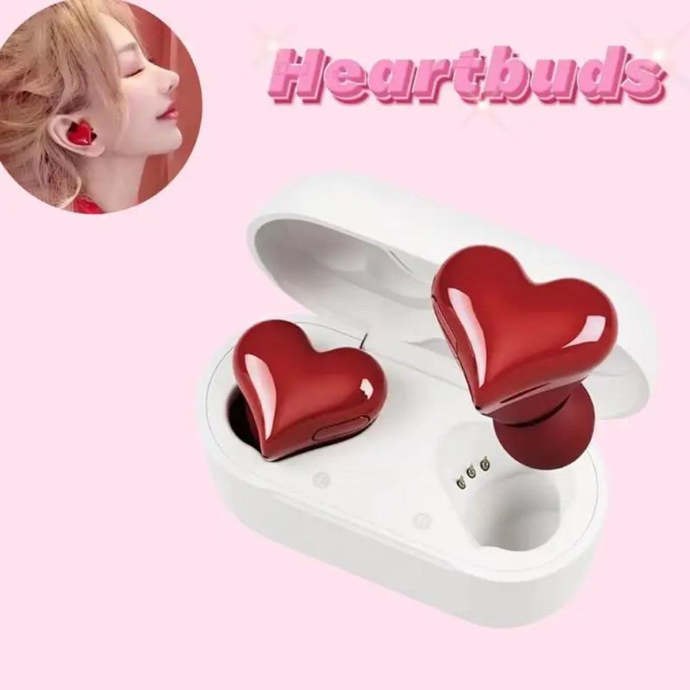 Heart Shaped Wireless Earphones Bluetooth 5.3 Headset Earbuds in-Ear ...