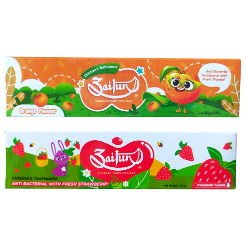 Zaitun Kids Toothpaste (Orange/Strawberry) 40g | Shopee Malaysia