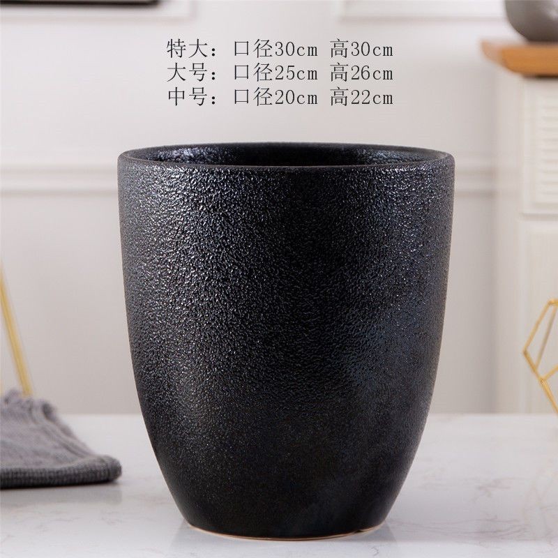 Pinggan bunga tembikar besar sederhana besar hitam dan putih tembikar ...