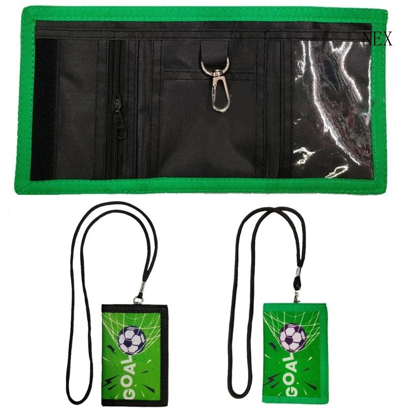 NEX Kids Football Wallet for Boy with Lanyard Zippered Coin Pocket ...