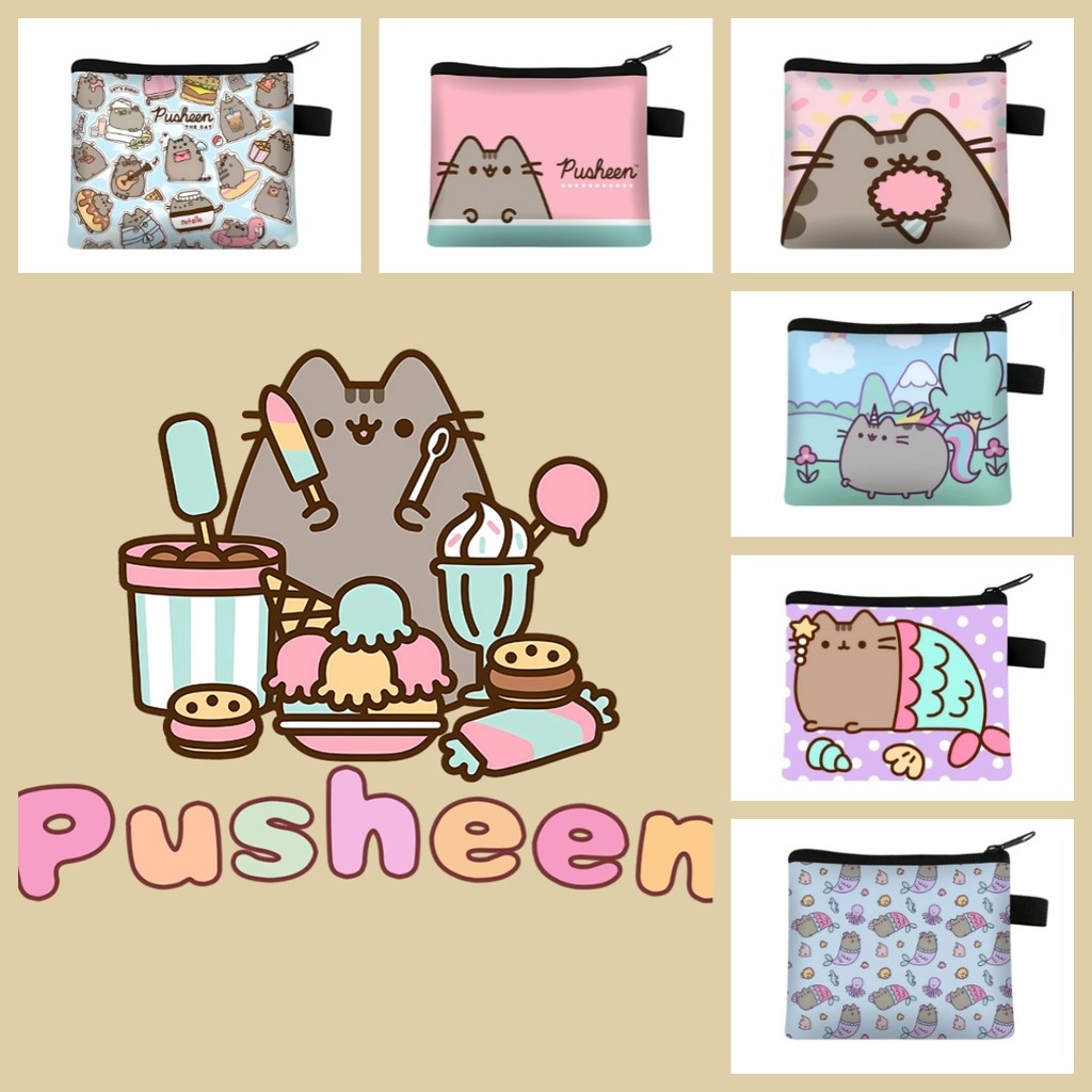 Pusheen cartoon children's mini coin simple coin wallet portable key ...