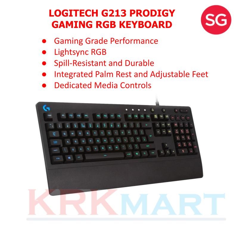 Logitech G213 Prodigy RGB Spill Resistance Gaming Keyboard and Anti ...