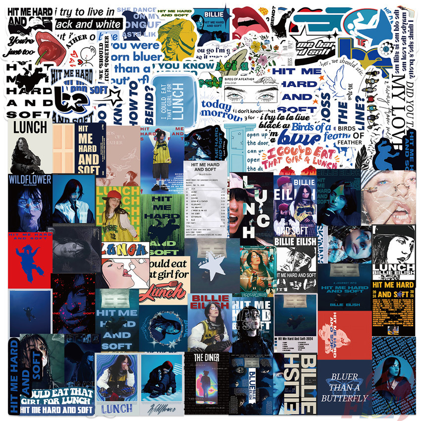100Pcs/Set Billie Eilish - HIT ME HARD AND SOFT Stickers Fashion DIY ...