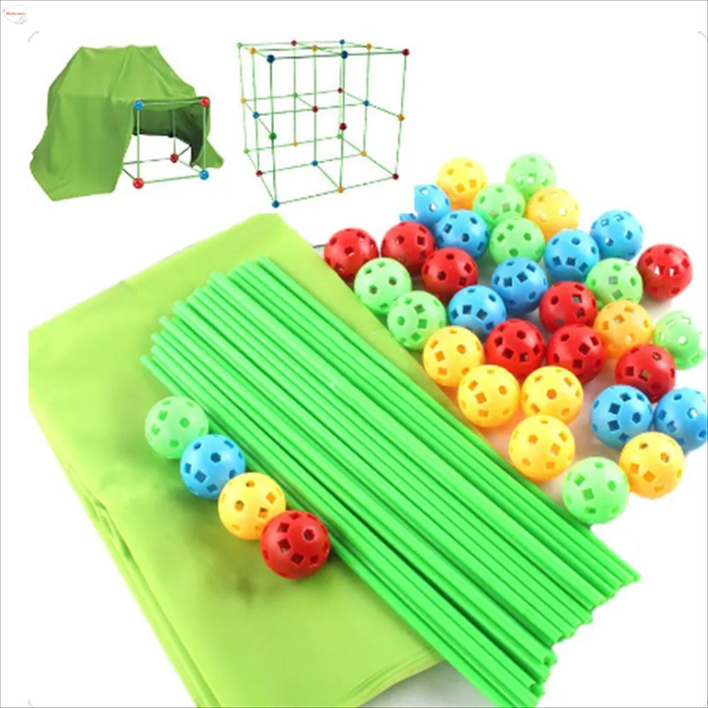 MXBEAUTY Fort Building Blocks, 3D Play House Indoor Tent Construction ...