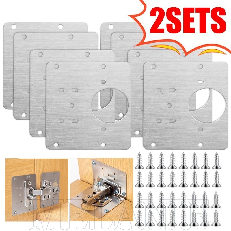 Cabinet Hinge Repair Plate Kits - Hinge Repairing Fixing Tool - Mounting Plate with Screw ...
