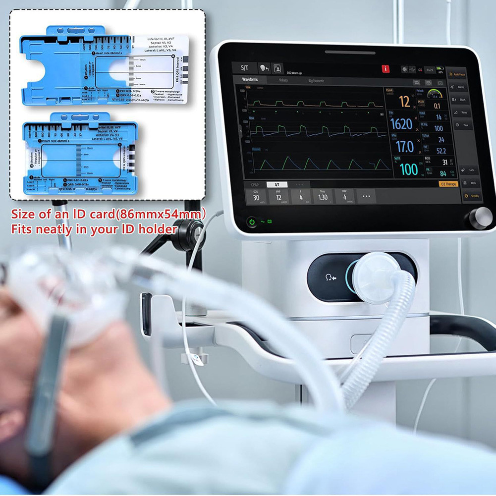 Portable ECG/EKG 7 Step Ruler Card ECG Reference Tool for ECG/EKG ...