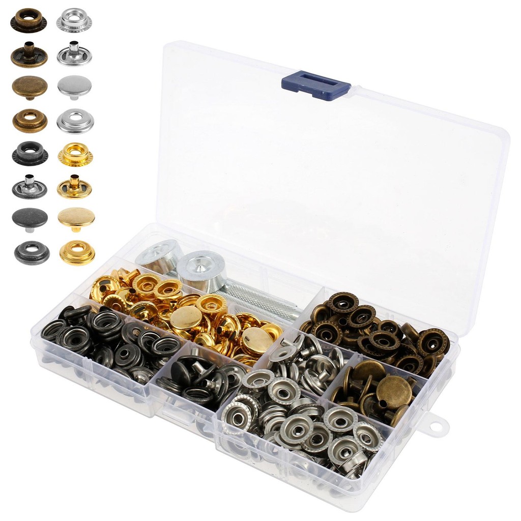 Leather Snap Fasteners Kit Versatile Easy to Use Snap Press Studs for ...