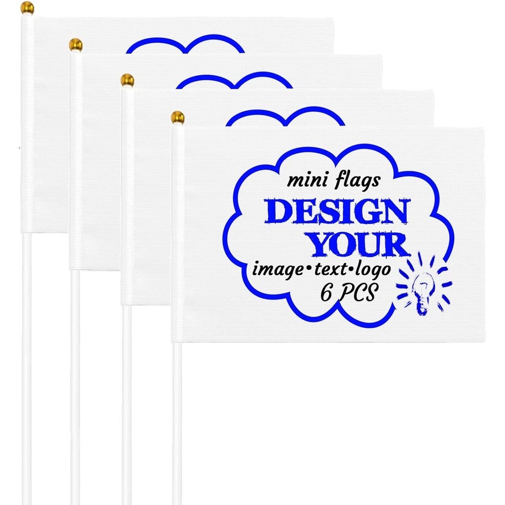 6-100 pek Custom Double Sides bendera Mini bendera Stick peribadi ...