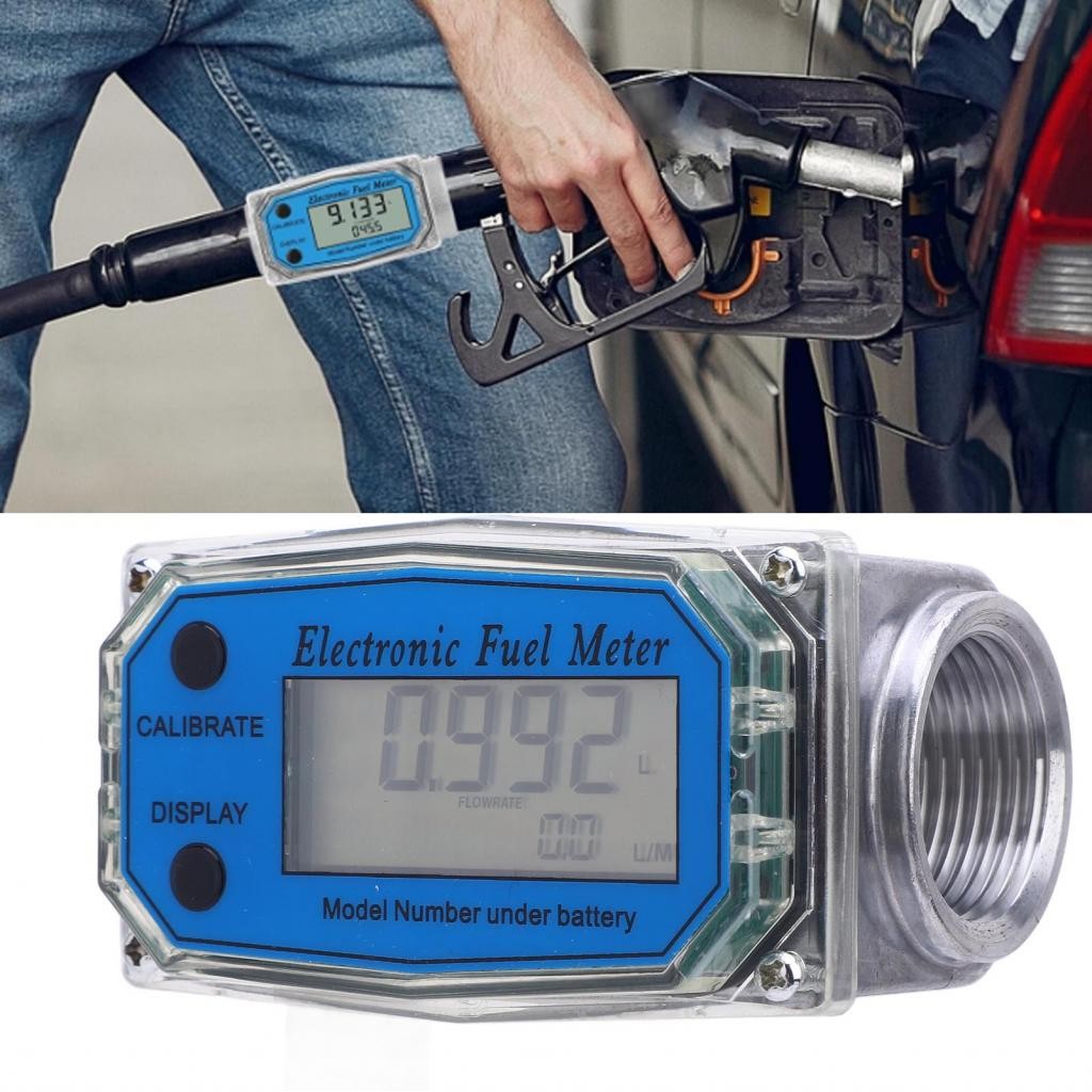 Cooltools Digital Turbine Fuel FlowMeter Flowmeter for Water Gas Oil ...