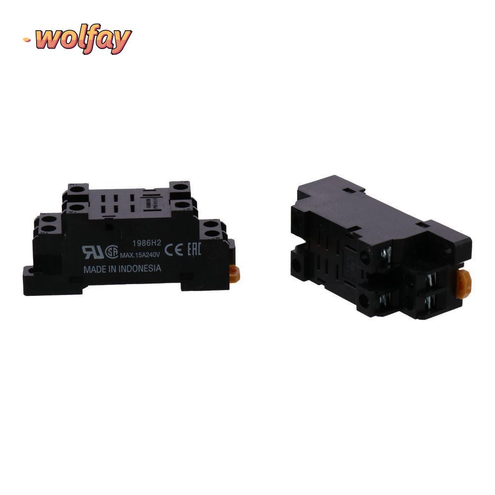 WOLFAY 3pcs Intermediate Relay Socket, Black PTF08A Relay Socket Base Holder, Socket Base 8 ...