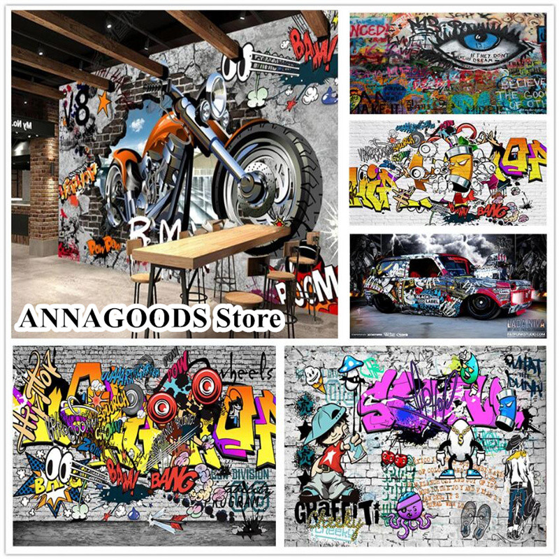 Custom Personalized Street Graffiti Wallpaper Bedroom Bar Restaurant ...
