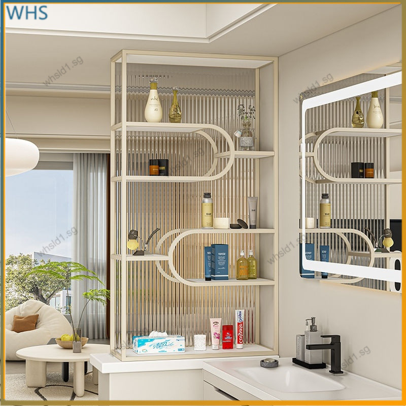 Screen partition bathroom entry cream shelf modern simple long rainbow ...