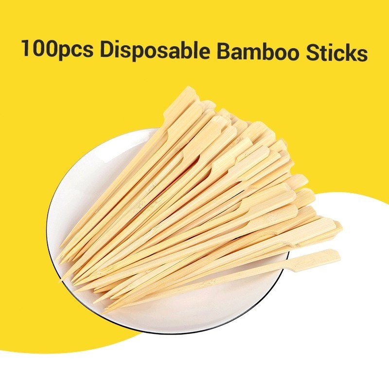 100pcs Teppo Gushi Bamboo Stick Skewer Oden Burger Satay BBQ Fruit ...